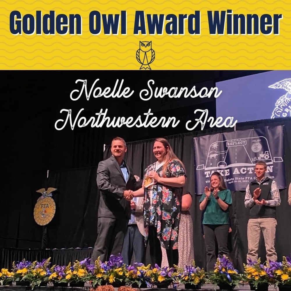Swanson Wins Golden Owl Award! | Northwestern Area School District